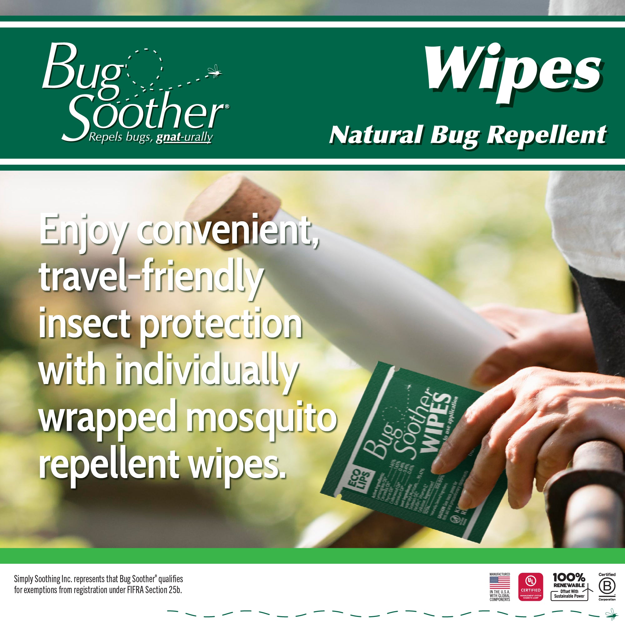Bug Soother Natural Mosquito Repellent Wipes 15-count - Bug Soother ...