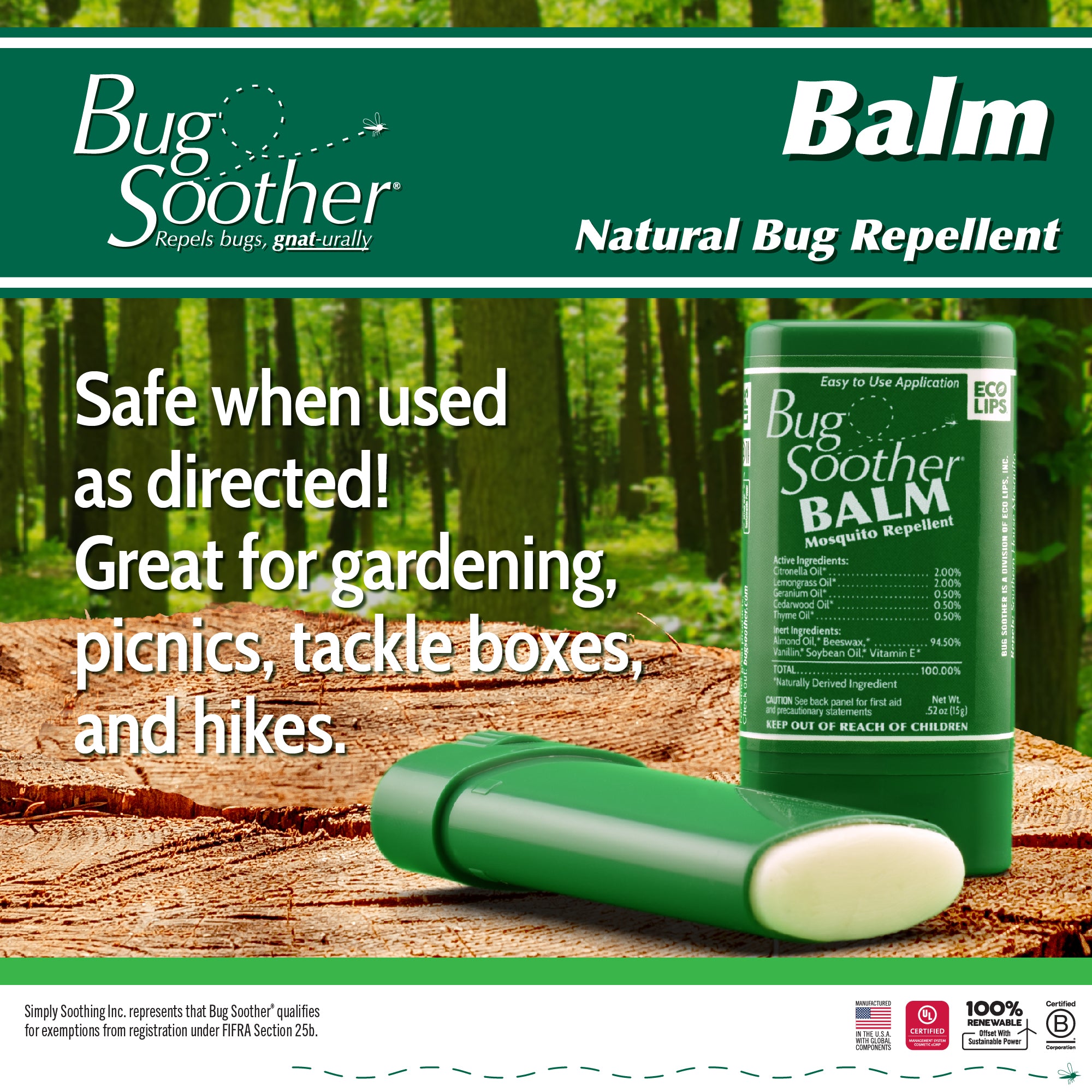 Bug Soother Balm Natural Mosquito Repellent 0.52 oz. - Bug Soother: Bug ...