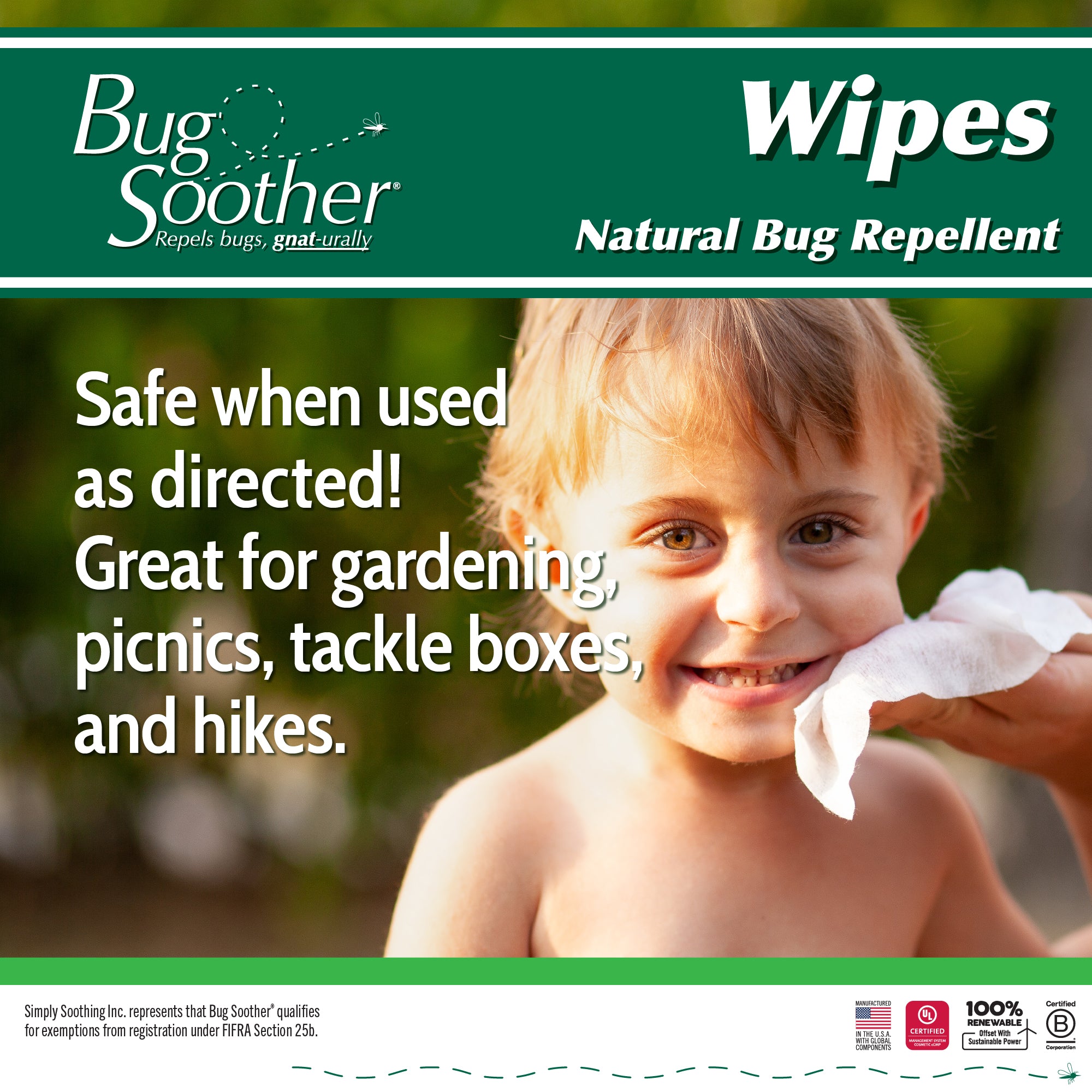 Bug Soother Natural Mosquito Repellent Wipes 15-count - Bug Soother ...